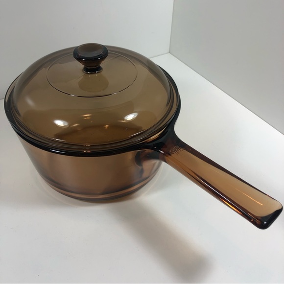 Pyrex | Kitchen | Vision Corning Usa 5 L Amber Glass Pot With Pyrex Lid ...